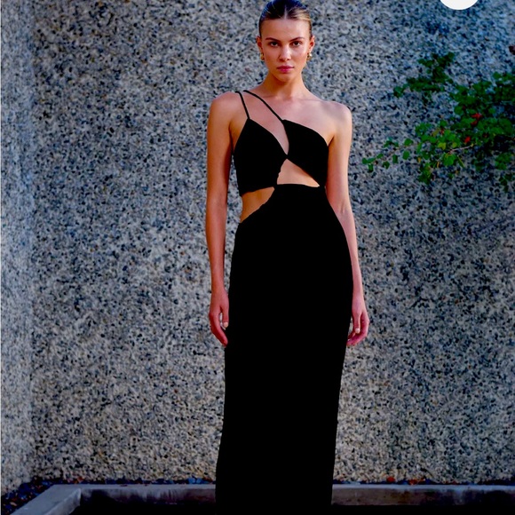 MISHA COLLECTION | Dresses | Misha Black Bernette Slinky Midi Dress ...